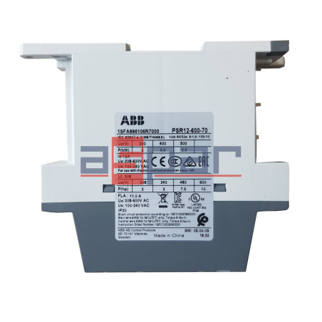 PSR12-600-70, ABB, softstart, 5,5kW, 12A,control 100-240VAC, PSR12 ...
