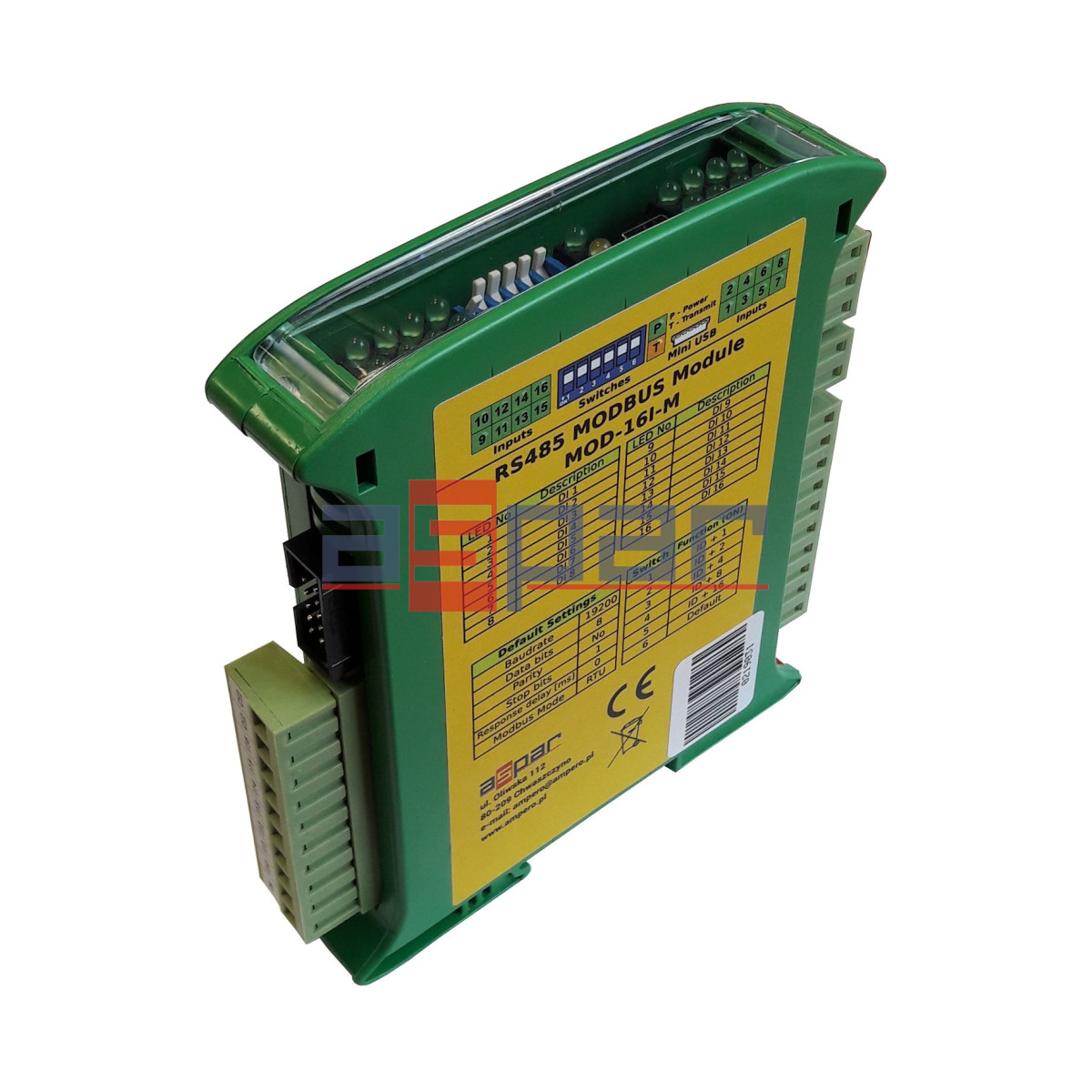 MOD-16I-M, IO Modbus module, 16 digital inputs, with memory, non ...