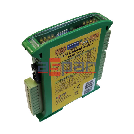 MOD-16RO, IO Modbus module, 16 relay outputs, MOD16RO, Modbus, SLIM, RTU, ASCII, sfar, sfar, ampero