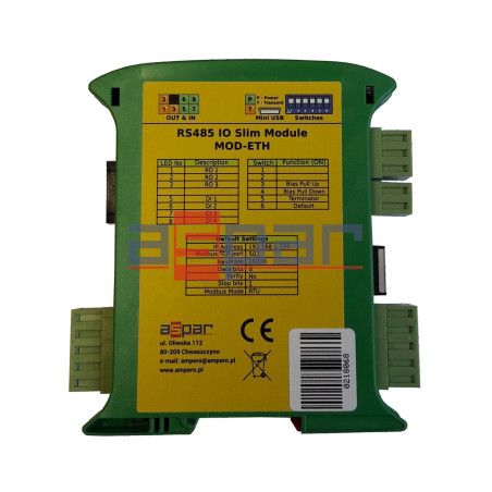 MOD-ETH, IO Modbus moduł,Brama Modbus TCP,MODETH, TCP/IP,Modbus, SLIM ...