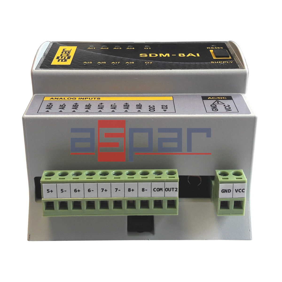 SDM-8AI, 8 analog inputs, SDM8AI, IO Modbus module, Modbus, RTU, ASCII ...