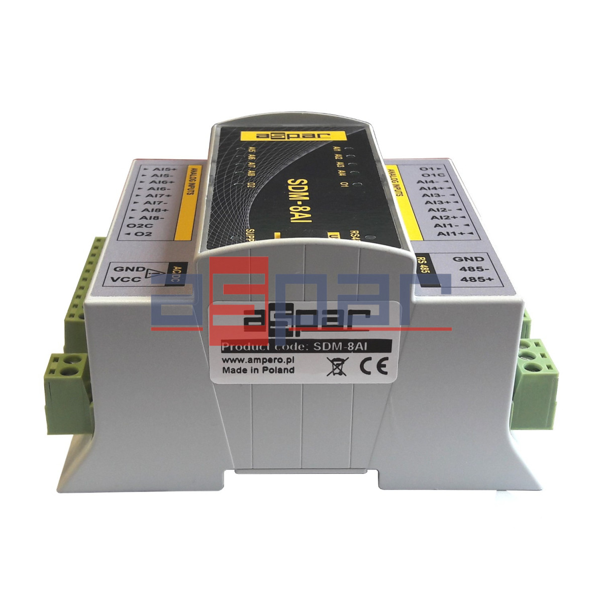 SDM-8AI, 8 analog inputs, SDM8AI, IO Modbus module, Modbus, RTU, ASCII ...