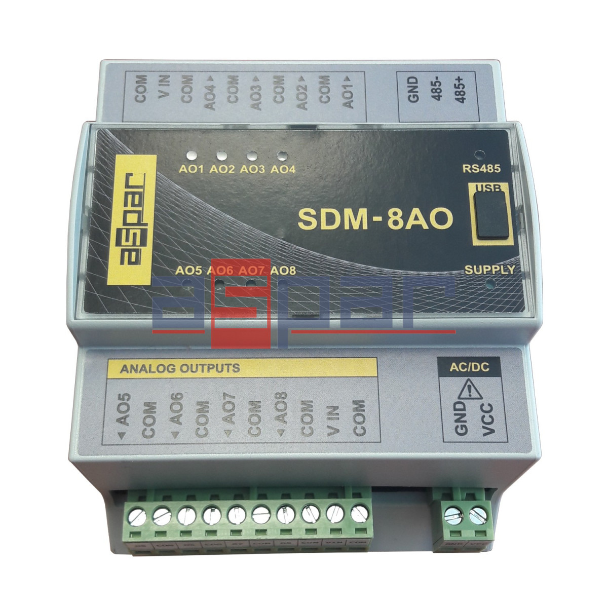 SDM-8AI, 8 analog inputs, SDM8AI, IO Modbus module, Modbus, RTU, ASCII ...